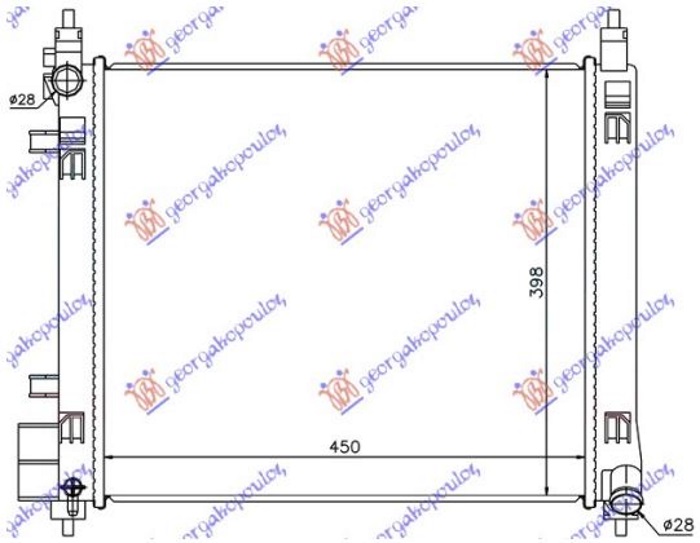 HLADNJAK MOTORA 1.2 DIG (MAN/AUTO) (45×40) (HR12DDR) (KOYO) NISSAN MICRA (K13) (2013-2017) (OEM: 21410-3HD1A, 214103HD1A)