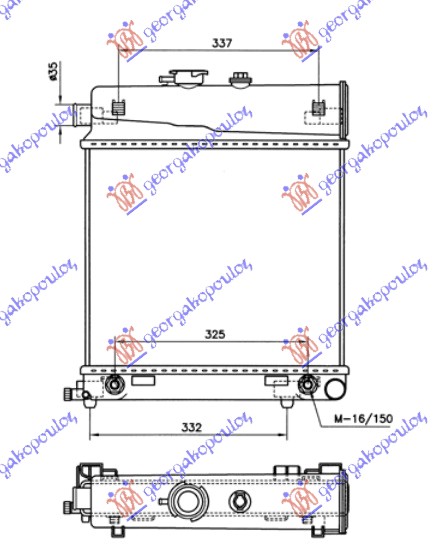 HLADNJAK MOTORA 1.8/2.0/2.2/2.3 (MAN/AUTO) (-AC) (36×43) MERCEDES E CLASS (W210) (1996-1999) (OEM: 2025006103, A2025006103)