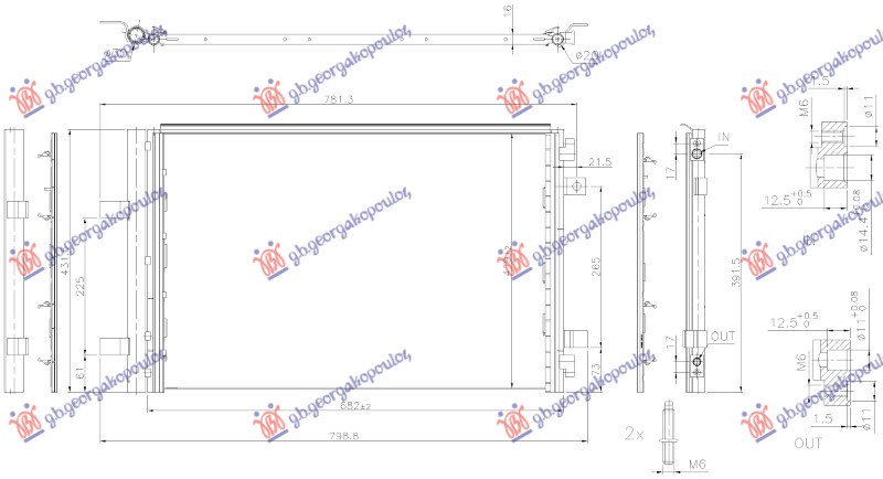 HLADNJAK KLIME 1.5/2.0 DIZEL – 1.6 BENZIN (662x419x16) (OEM: 9813978580, 9830694080)