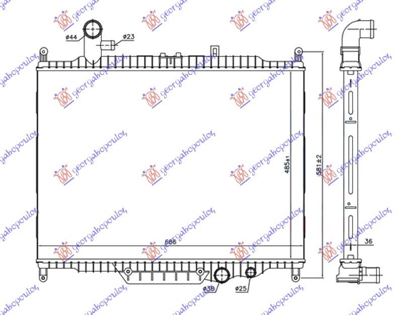 HLADNJAK 3.0 TD MANUAL-AUTO DIZEL 10- LAND ROVER DISCOVERY (2014-) (OEM: LR015561)