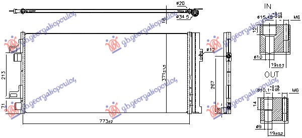 HLADNJAK KLIME 2.3 DIZEL MULTIJET (773x371x16) FIAT DUCATO (2014-) (OEM: 1398451080)