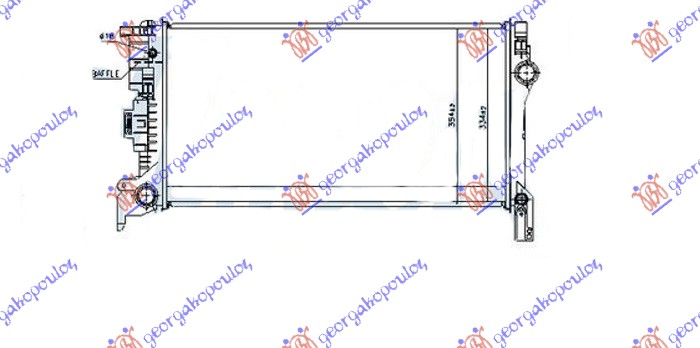 HLADNJAK MOTORA 2.0 BENZIN/HIBRID / 2.0 DIZEL (MAN/AUTO) (653×334) VOLVO S60 (2018-) (OEM: 31368231, 31368232, 31410895)