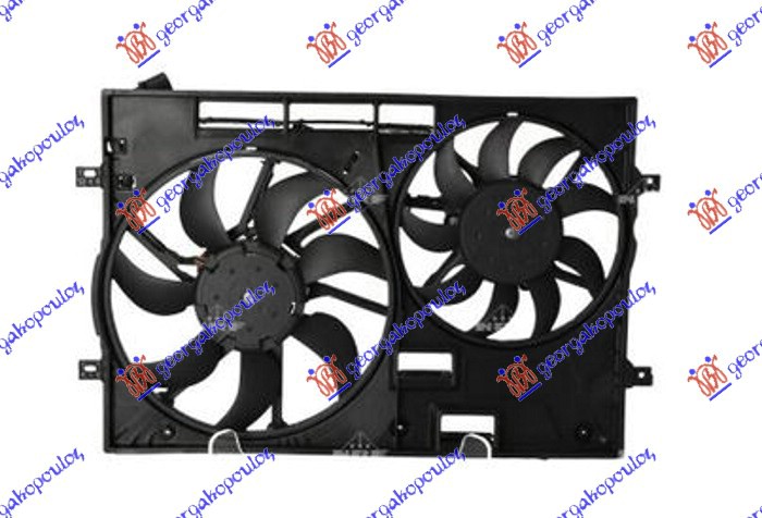 VENTILATOR KOMPLET (DUPLI) 370/295mm 4P AUDI Q3 (2018-) (OEM: 3Q0121205, 3Q0121207)