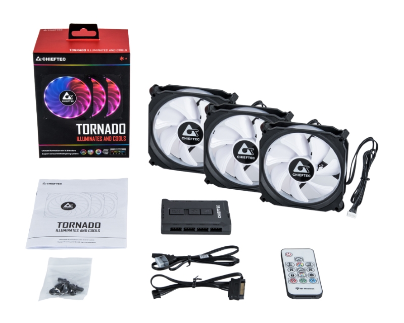 CHIEFTEC Set Ventilatora Tornado RGB CF-3012-RGB 120 x 120 x 25mm (3 komada)