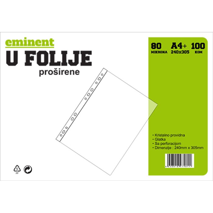 Folija U Eminent 80mic A4+ glatka