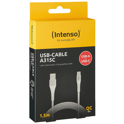 (Intenso) USB kabl za smartphone, USB-A to USB type C, 1.5 met. - USB-Cable A315C