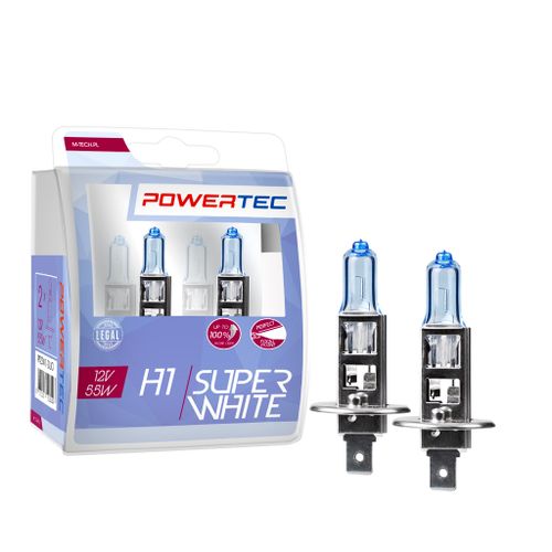 Sijalice 2 Kom H1 12V Super Bele Powertec