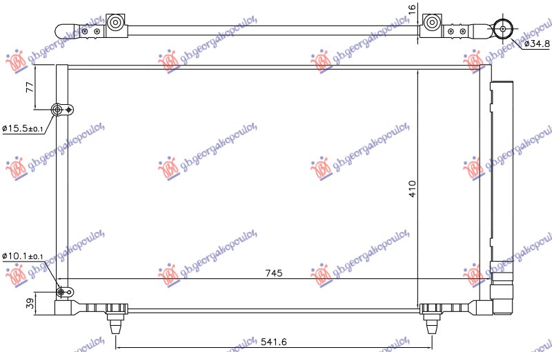 HLADNJAK KLIME 3.5 BENZIN (745x410x16) LEXUS RX 350/450 (2012-2015) (OEM: 8846048140, 884600E030)