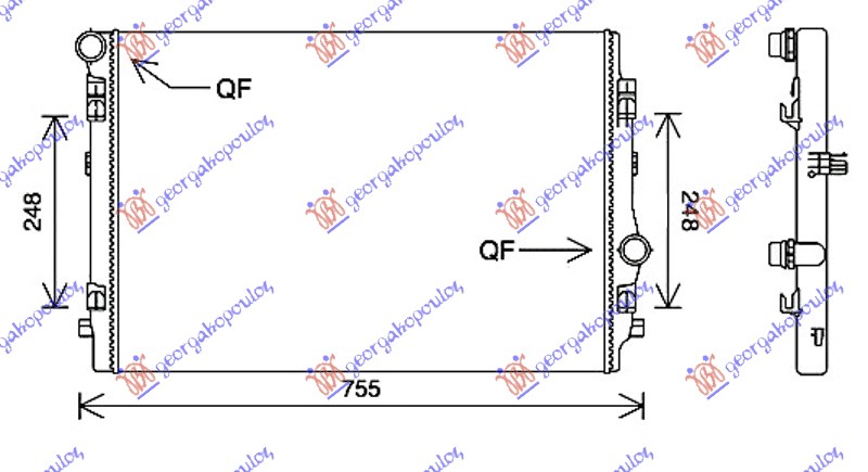 HLADNJAK MOTORA 2.0 TDi (135 KW) DIZEL (650x450x32) SKODA KODIAQ (2021-) (OEM: 5Q0121251CN, 5Q0121251EN, 5Q0121251HM)