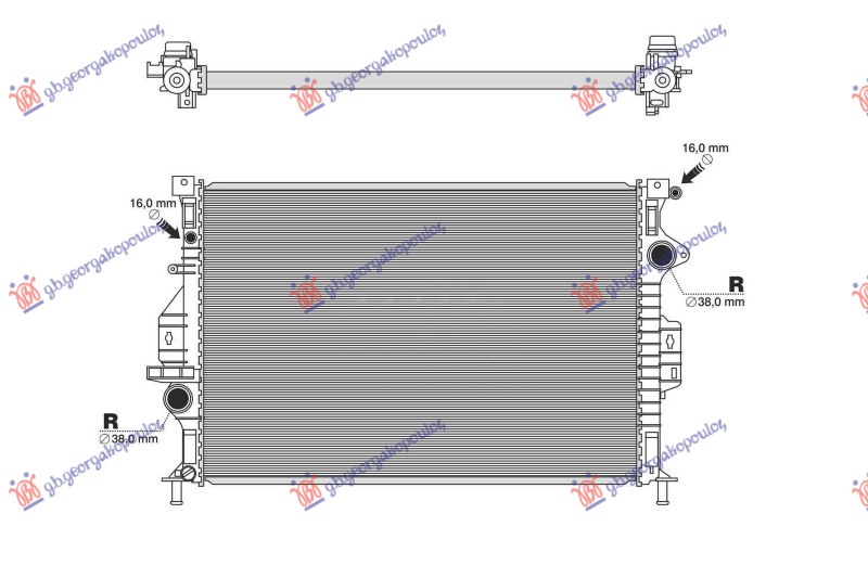 HLADNJAK MOTORA BENZIN/DIZEL (650x410x26) (TIP CALSONIC) (KOYO) CITROEN C4 (2015-) (OEM: 1786805, CV618005FA)