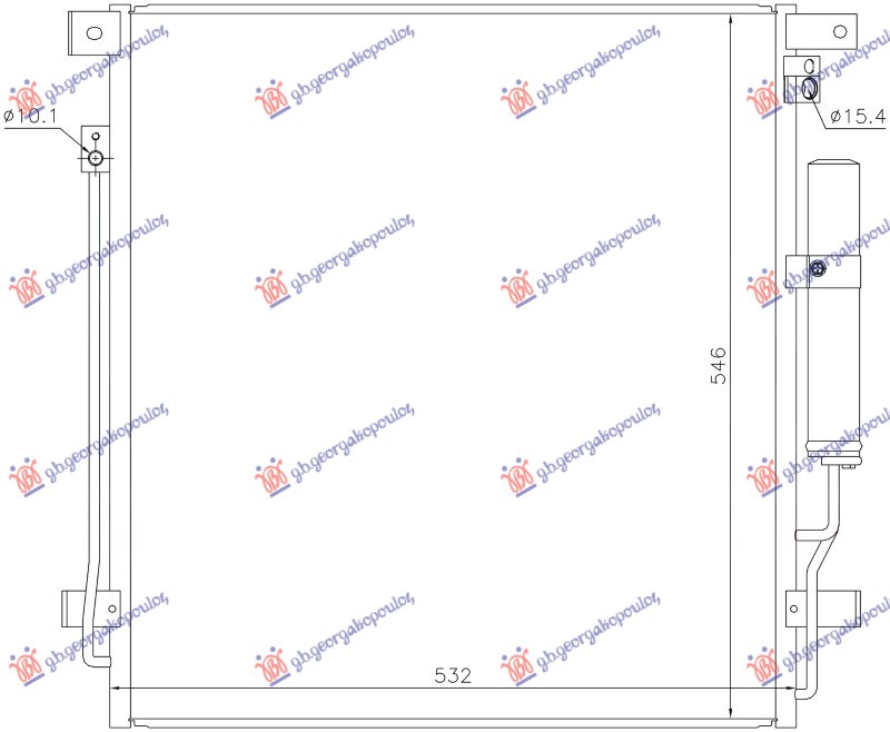 HLADNJAK KLIME 2.2/2.4 DIZEL (532x562x12) MITSUBISHI P/U L200 (2015-) (OEM: 7812A341)