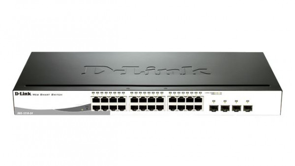 DLink 24xGbps Smart Managed PoE Switch 4xSFP DGS-1210-24P