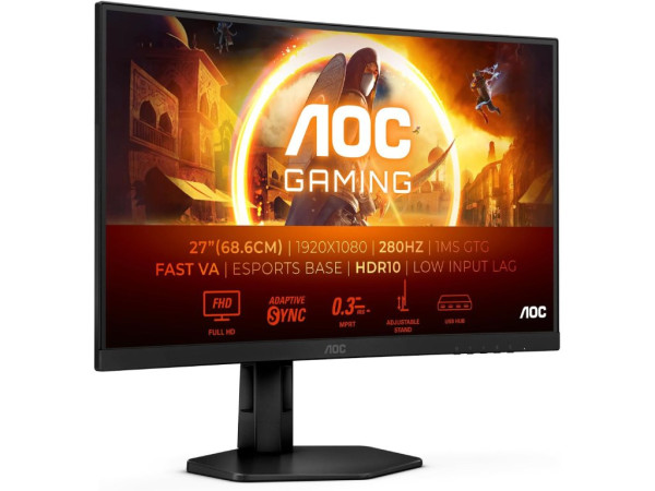 Monitor AOC C27G4ZXU 27''VA1920x1080280Hz1ms GtGHDMIx2,DP,USBfreesyncPivot,visinaVESAcrna' ( 'C27G4ZXU' )