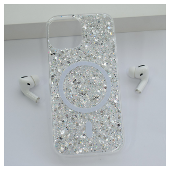 Maska Shine Shimmer Mag Case za iPhone 14 srebrna