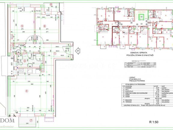 Trosoban stan 62m2 - Centar grada