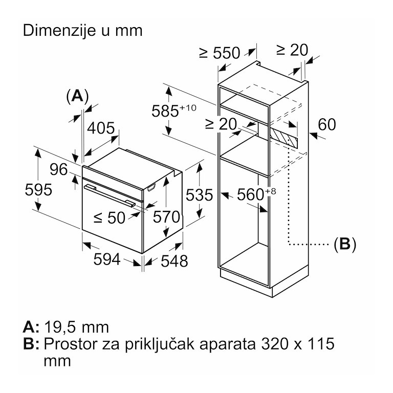 Bosch ugradna rerna HBG536ES3