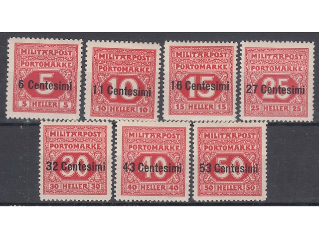 Austrija 1918 Vojna Pošta Okupacija Italije porto set *