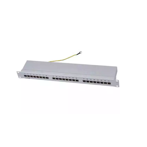 Patch panel 19/1U sa 24 RJ-45 STP kat. 6 Fully Shielded, Krone LSA, držač kablova sa zadnje CRNI