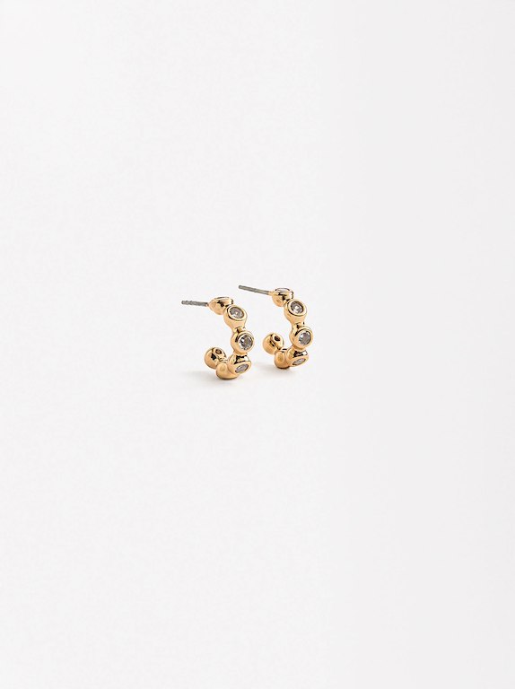 Gold Hoops With Zirconias