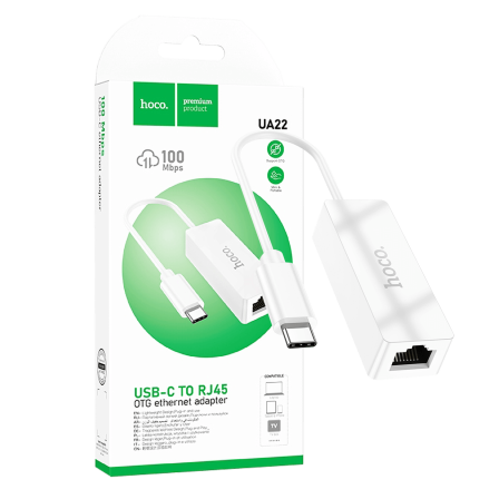 hoco. Adapter USB type C na LAN (100 Mbps) - UA22 type C