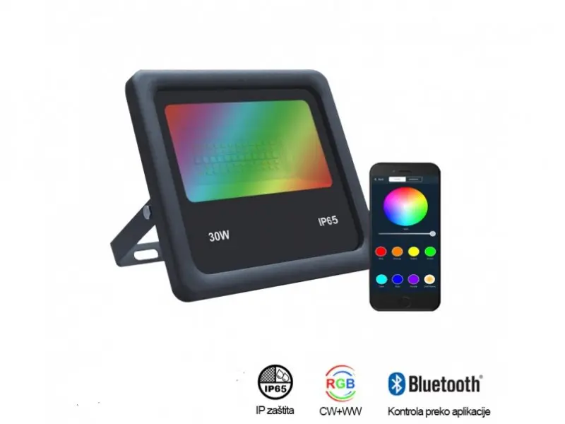 BBLINK BR-FL30W-04AZ Reflektor, LED, RGB/WW/CW BLUETOOTH, Crni