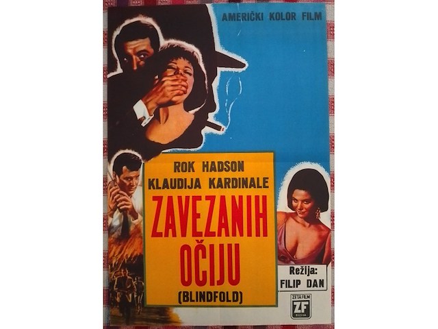 plakat ZAVEZANIH OČIJU (prvi film Klaudije Kardinale)