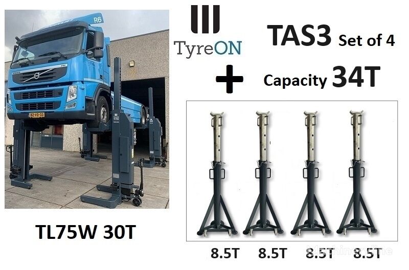 Nova TyreON ► 30T mobile column lift + 8,5T axle support x 4 četvorostubna dizalica