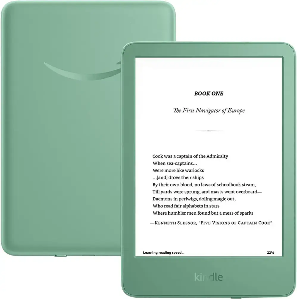 Amazon - Kindle (16 GB) - Lightest and most compact Kindle, with adjustable front light, and long battery life - 2024 - Matcha