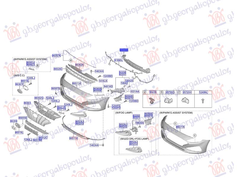 APSORBER PREDNJEG BRANIKA (O) HYUNDAI i30 HATCHBACK (2020-) (OEM: 86520-G4500, 86520G4500)