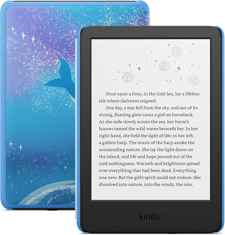 New Amazon Kindle Kids (16 GB) - If it breaks, we will replace it, includes ad-free books and cover, with glare-free display, faster page turns - Space Whale