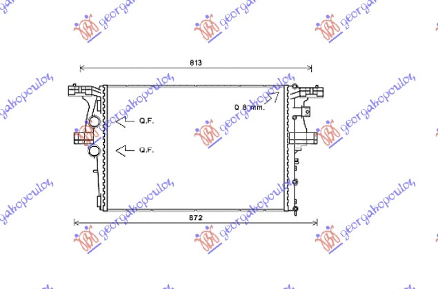 HLADNJAK MOTORA 2.3 TD (MAN/AUTO) (63.8×43.9×38) IVECO DAILY (2014-) (OEM: 5801264635)