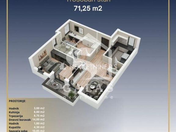 Voždovac, Lekino brdo, 3.0 stan, 71m2, 228000 EUR