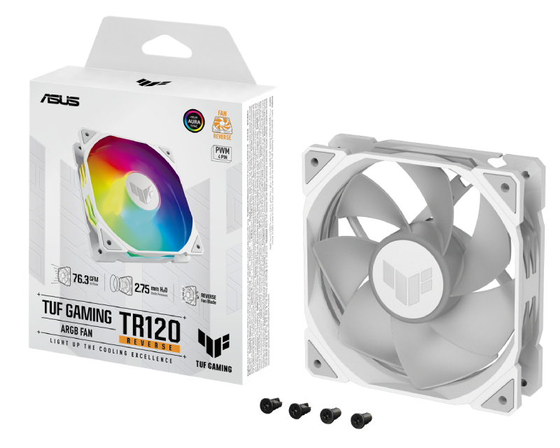 ASUS TUF GAMING TR120 ARGB REVERSE WHITE ventilator