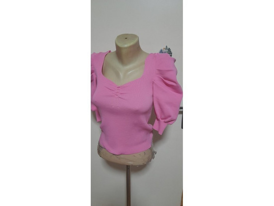 Bluza roze puf rukavi