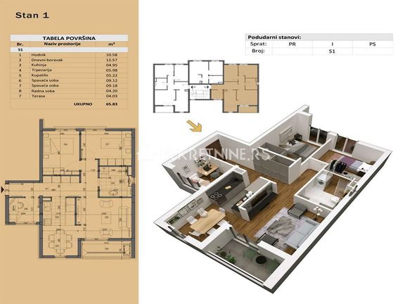 Novogradnja u Surčinu, Krušedolska, 4.0 stan, 77m2