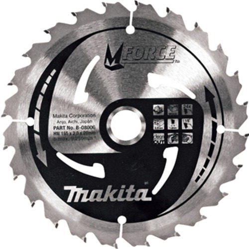 MAKITA B-07945 list za testeru od tvrdog metala MForce sa 16 zuba 185/30 mm