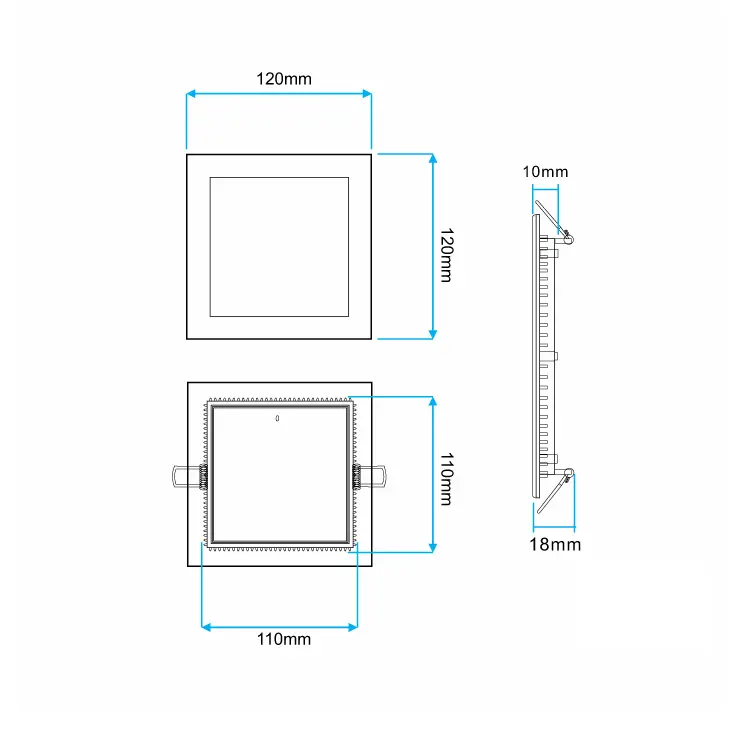 LED ugradna panel lampa 6W toplo bela