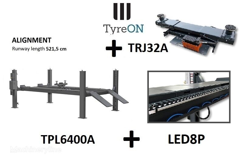 Nova TyreON ► 4 post alignment lift 6.4T runways 5.2m + axle jack + led run četvorostubna dizalica