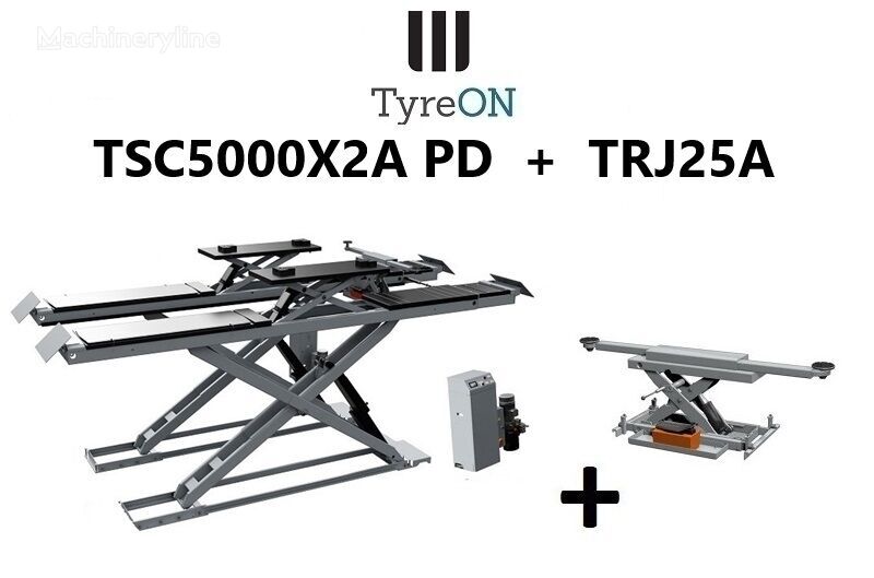 Nova TyreON ► TSC5000X2A PD in floor alignment scissor lift 5T with playing makazasta auto dizalica