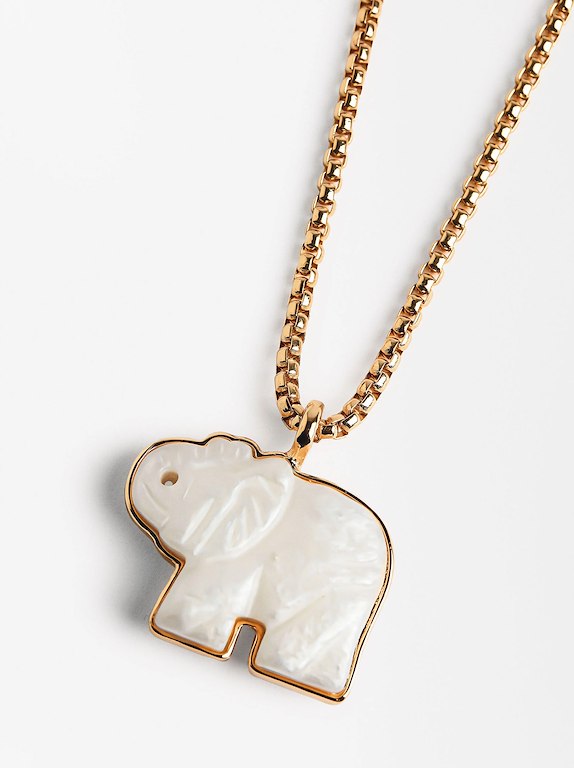 Long Necklace With Elephant Pendant