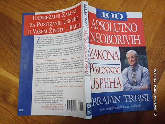 BRAJAN TREJSI,100 APSOLUTNO NEOBORIVIH ZAKONA POSLOVNOG