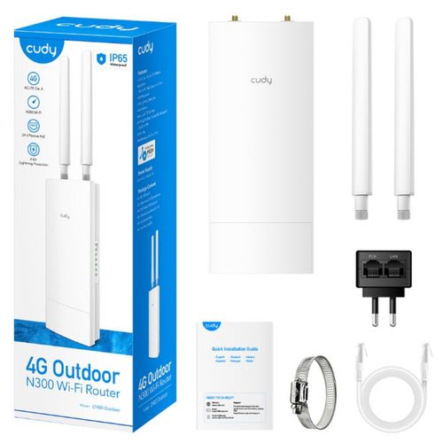 Cudy LT500 Outdoor 4G LTE Cat 4 AC1200 Wi-Fi Route, Nano SIM Slot, 10/100 Mbps WAN/LAN