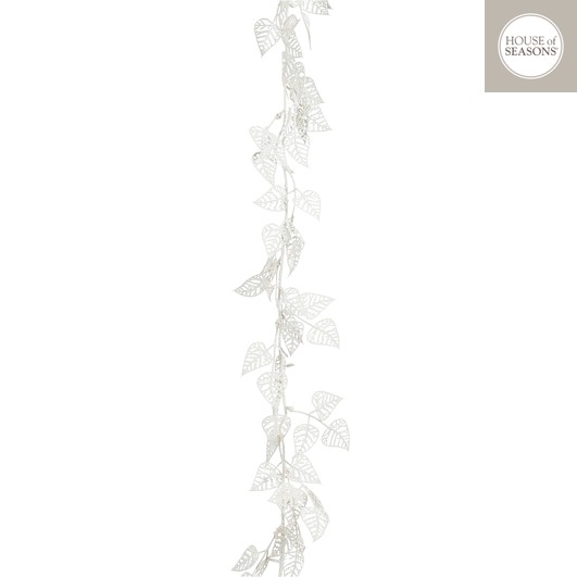 NG dekoracija - GARLAND LEAVES 180cm 1143449 - White - EDL