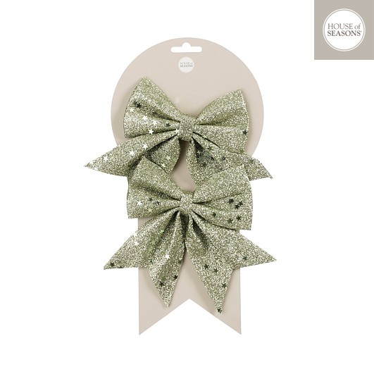 NG dekoracija - BOW SET 2pcs 12x13 1162687 - L. Green - EDL