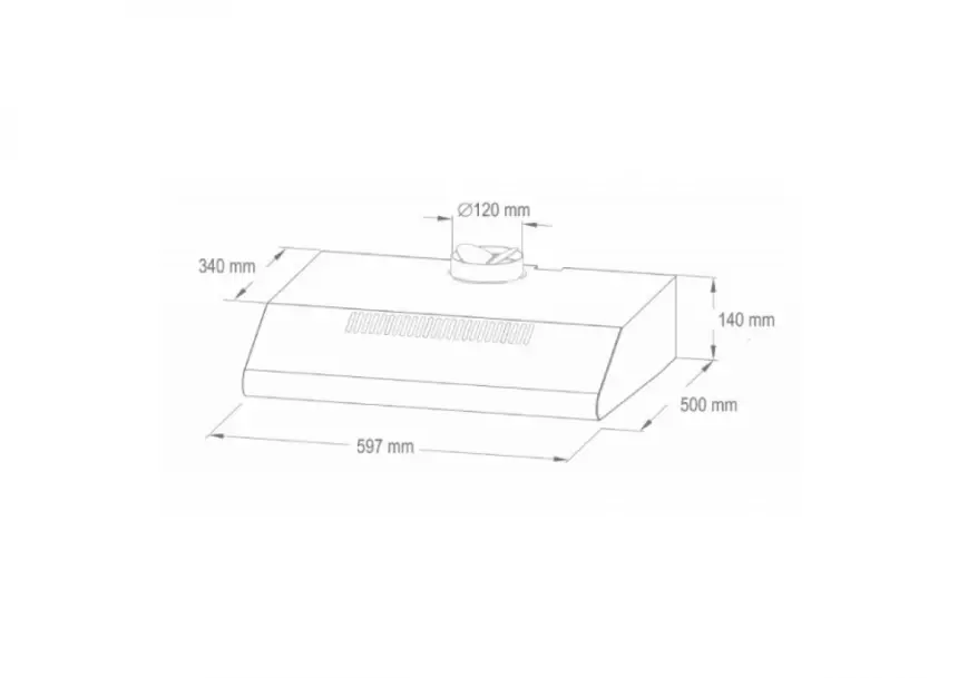 Aspirator (Napa) HOME - TORNADO 60cm beli 200m3/h KPE6020W