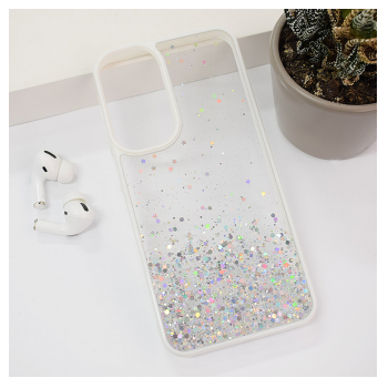 MASKA FRAME GLITTER ZA SAMSUNG A16 5G/ A166B BELA