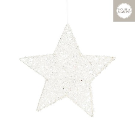 Novogodišnja dekoracija - hanging ornament star 25cm 1162445 - white - edl ( 043251 )