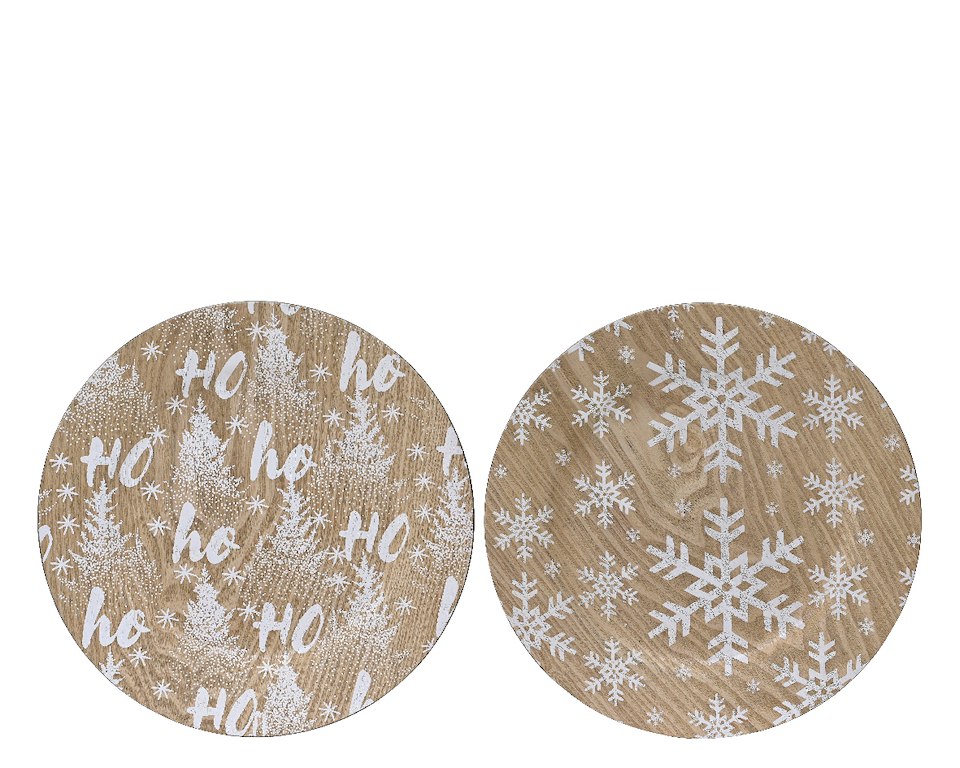 NG dekoracija - DECO PLATE WINTER PRINT 33cm 531718 - Assorted - KMG