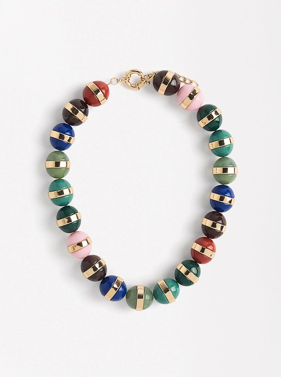 Short Multicolor Sphere Necklace