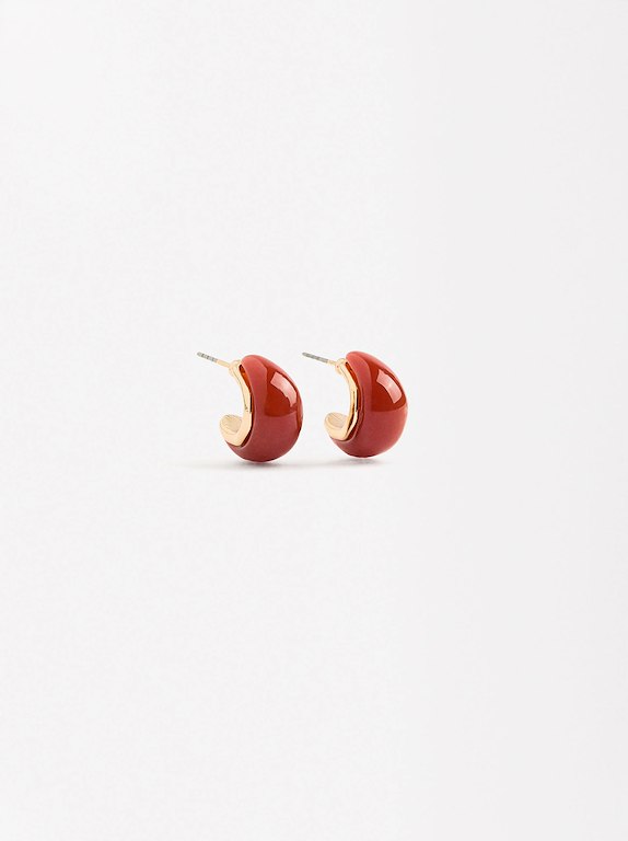 Hoop Earrings With Resin